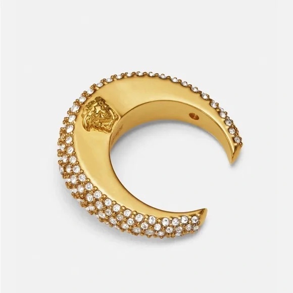 Versace | Jewelry | Versace Gold Crystal Moon Ring | Poshmark